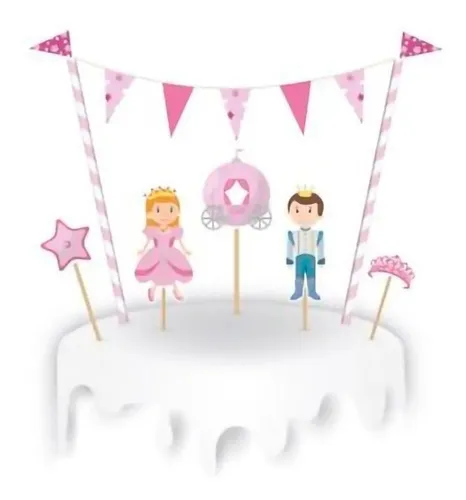 Topper con Banderin Princesas | Taller Creativo