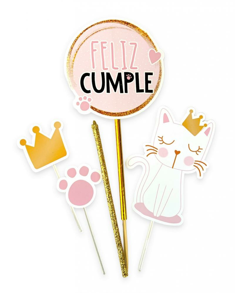 Cake Topper Gatita Kitty con Corona | Taller Creativo