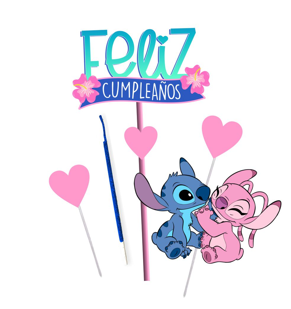 Cake Topper Stitch y Angela | Taller Creativo