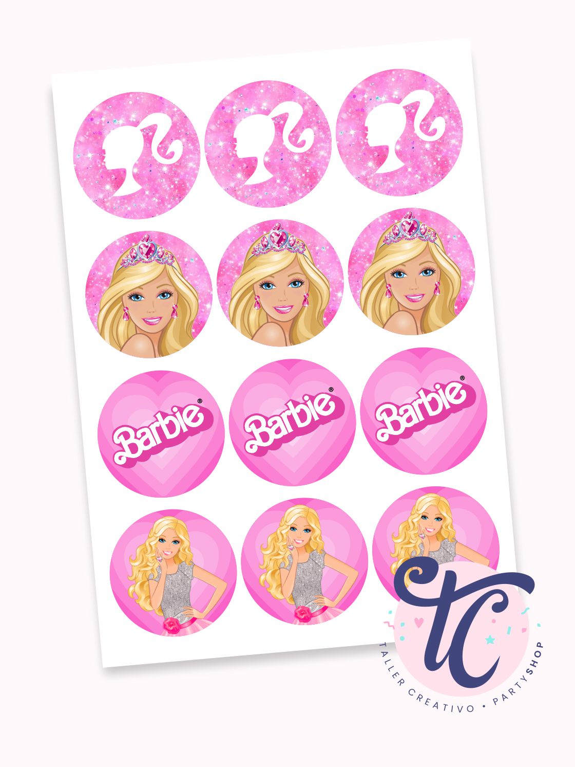 Stickers Barbie x12 | Taller Creativo