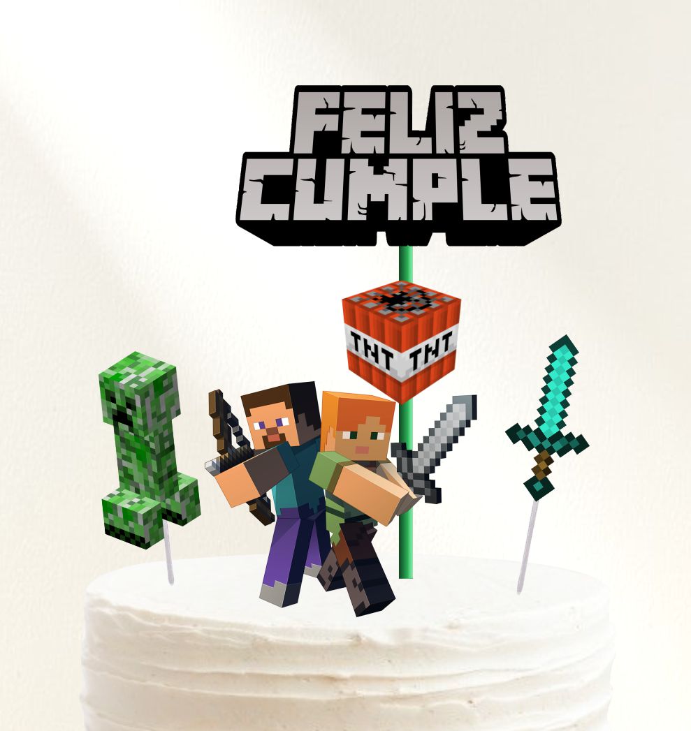Cake Topper Minecraft | Taller Creativo