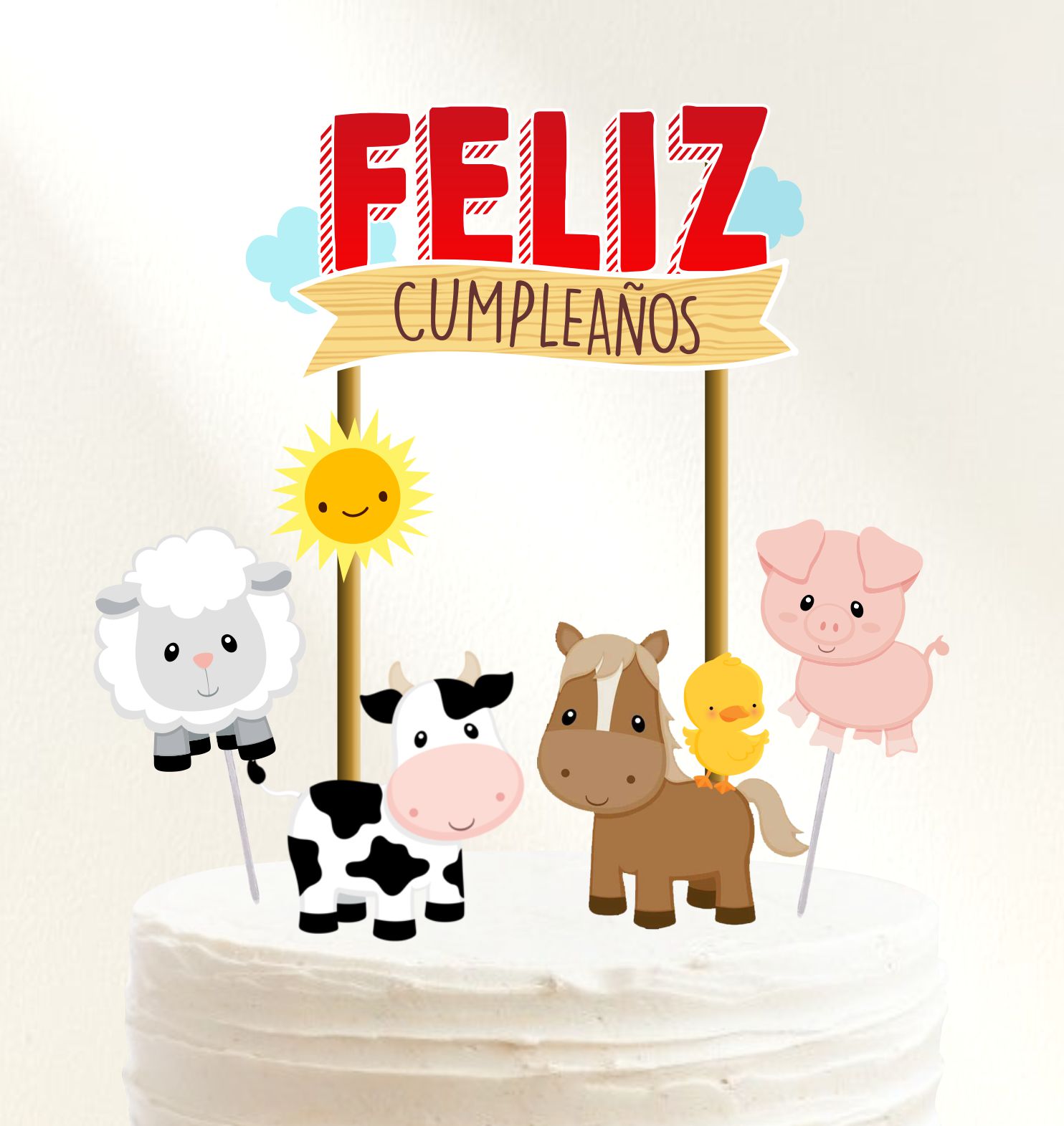 Cake Topper Granja | Taller Creativo