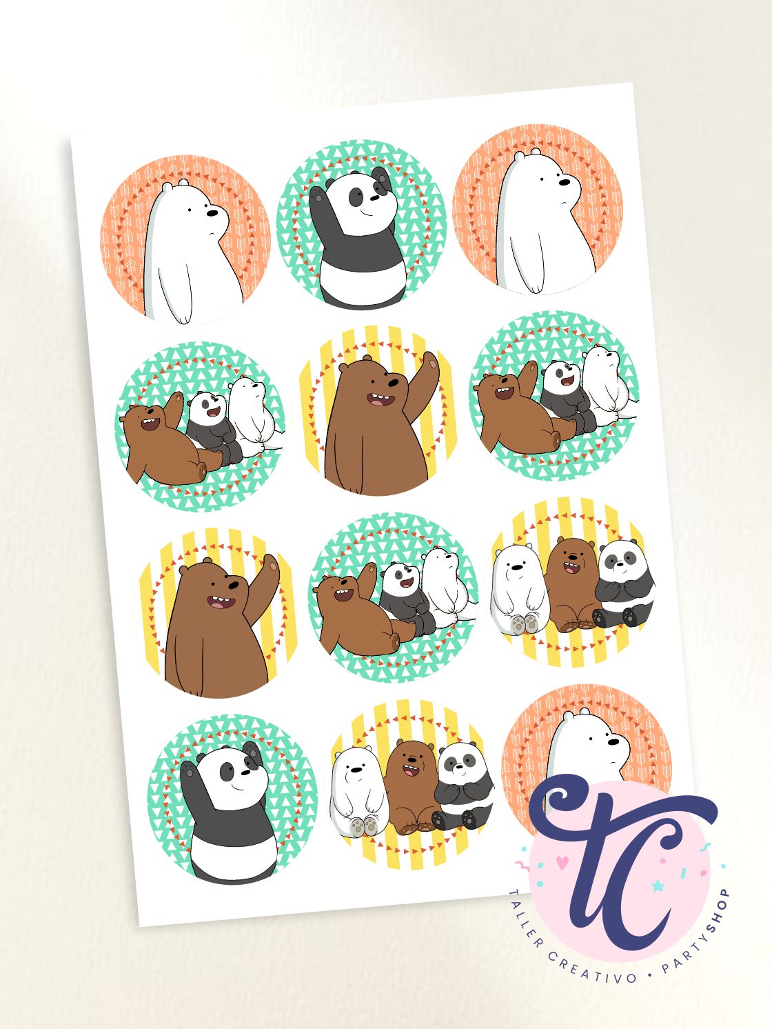Sticker Osos Escandalosos x12 | Taller Creativo
