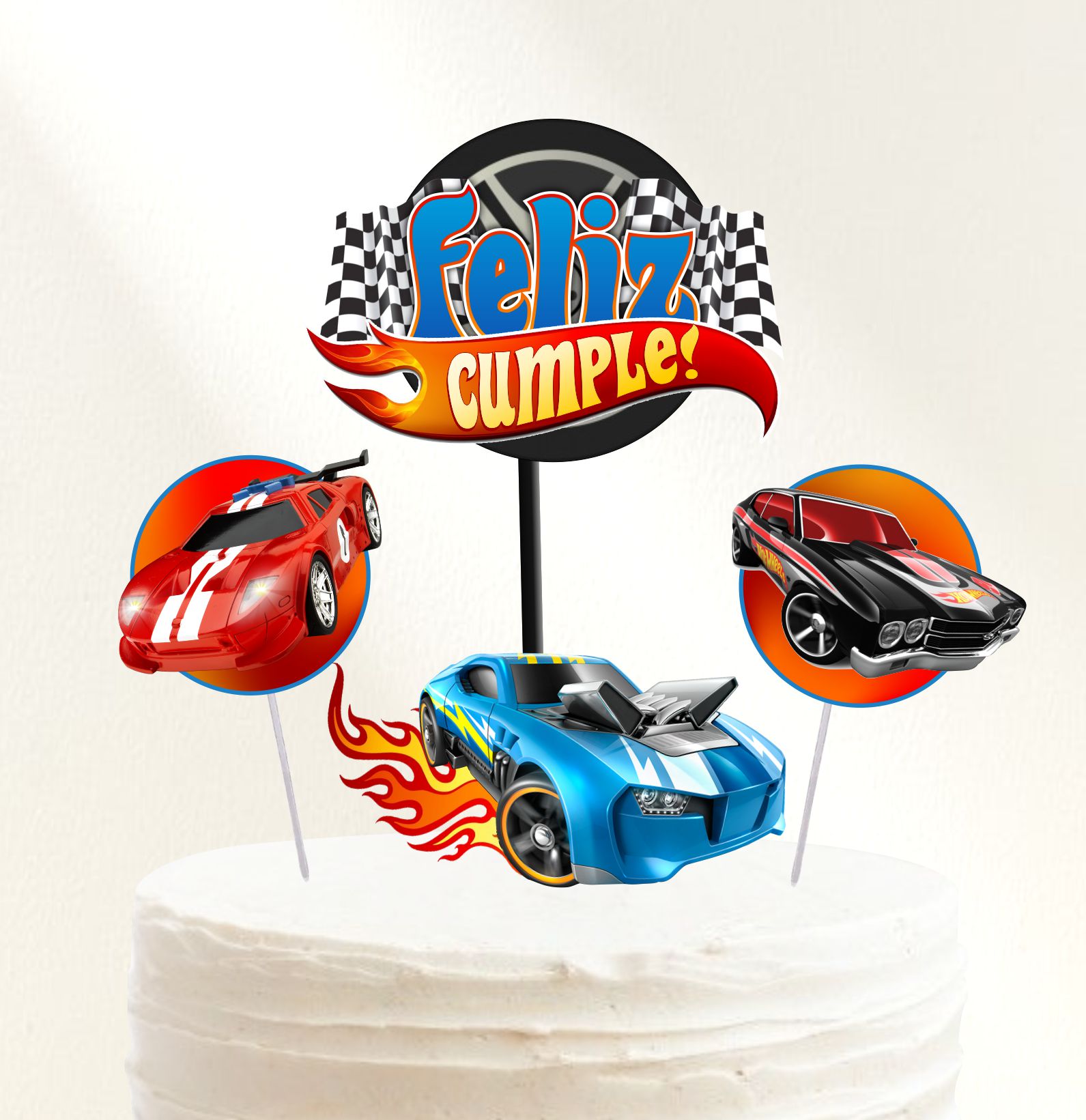 Cake Topper Hot Wheels | Taller Creativo