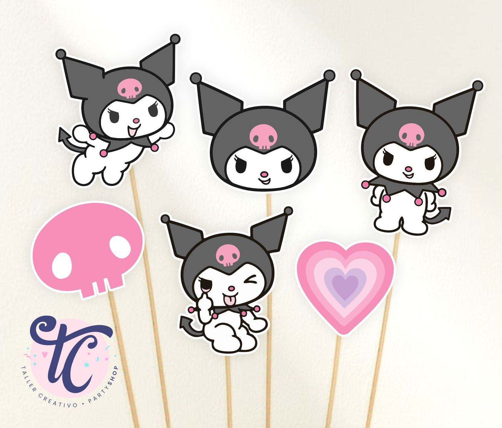 Set Toppers Kuromi | Taller Creativo