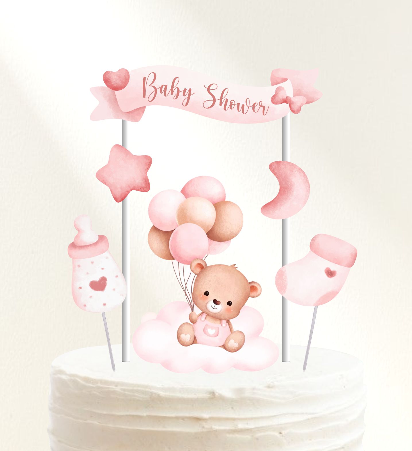 Pastel De Hoja De Color Rosa Para Baby Shower Página 14 Plantillas