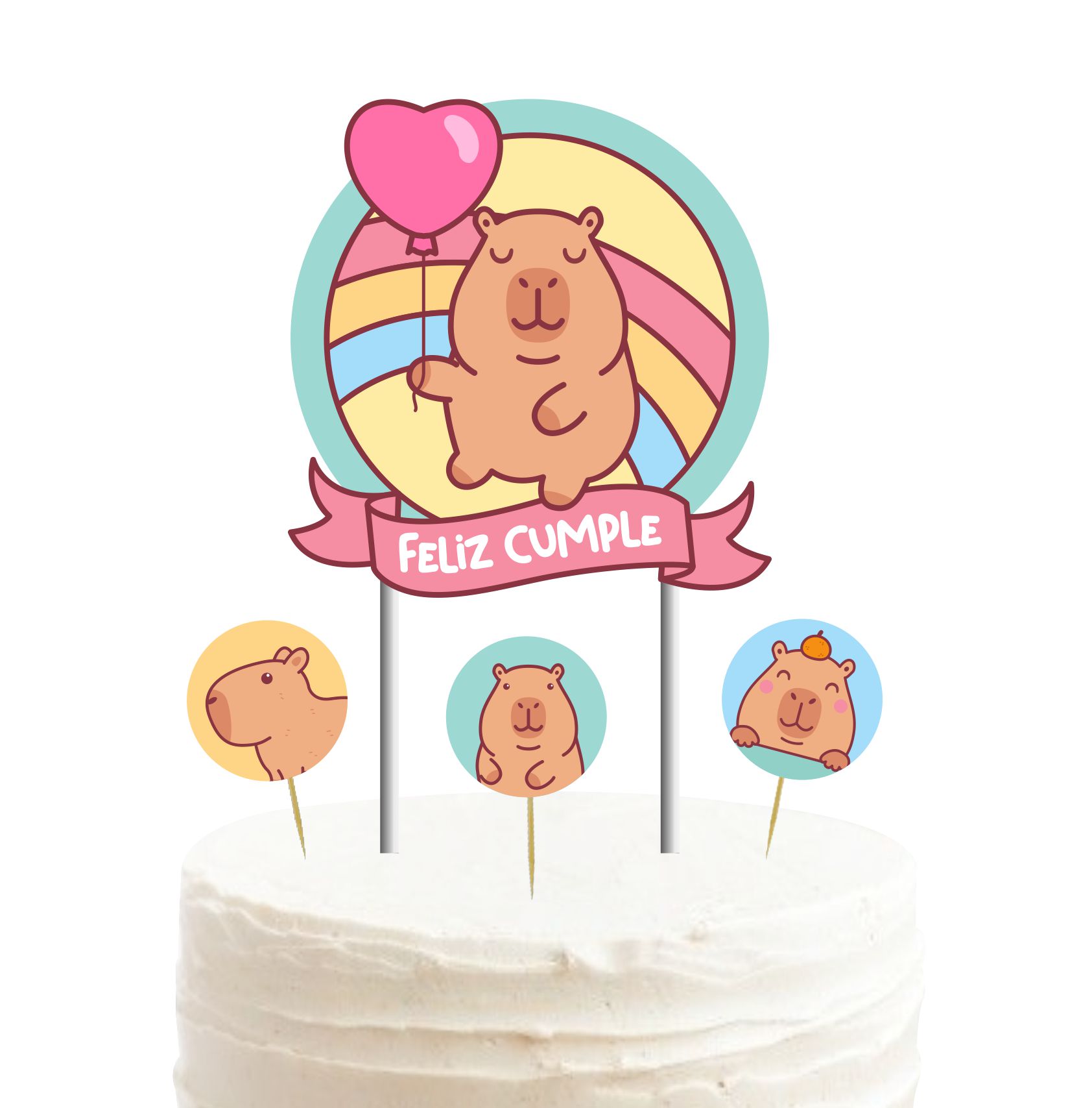 Topper XL Capibara Corazon | Taller Creativo