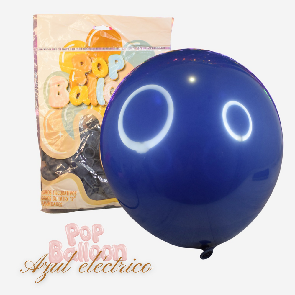 Globo 12" Pop Balloon Intense Premium Azul Eléctrico x50 | Taller ...