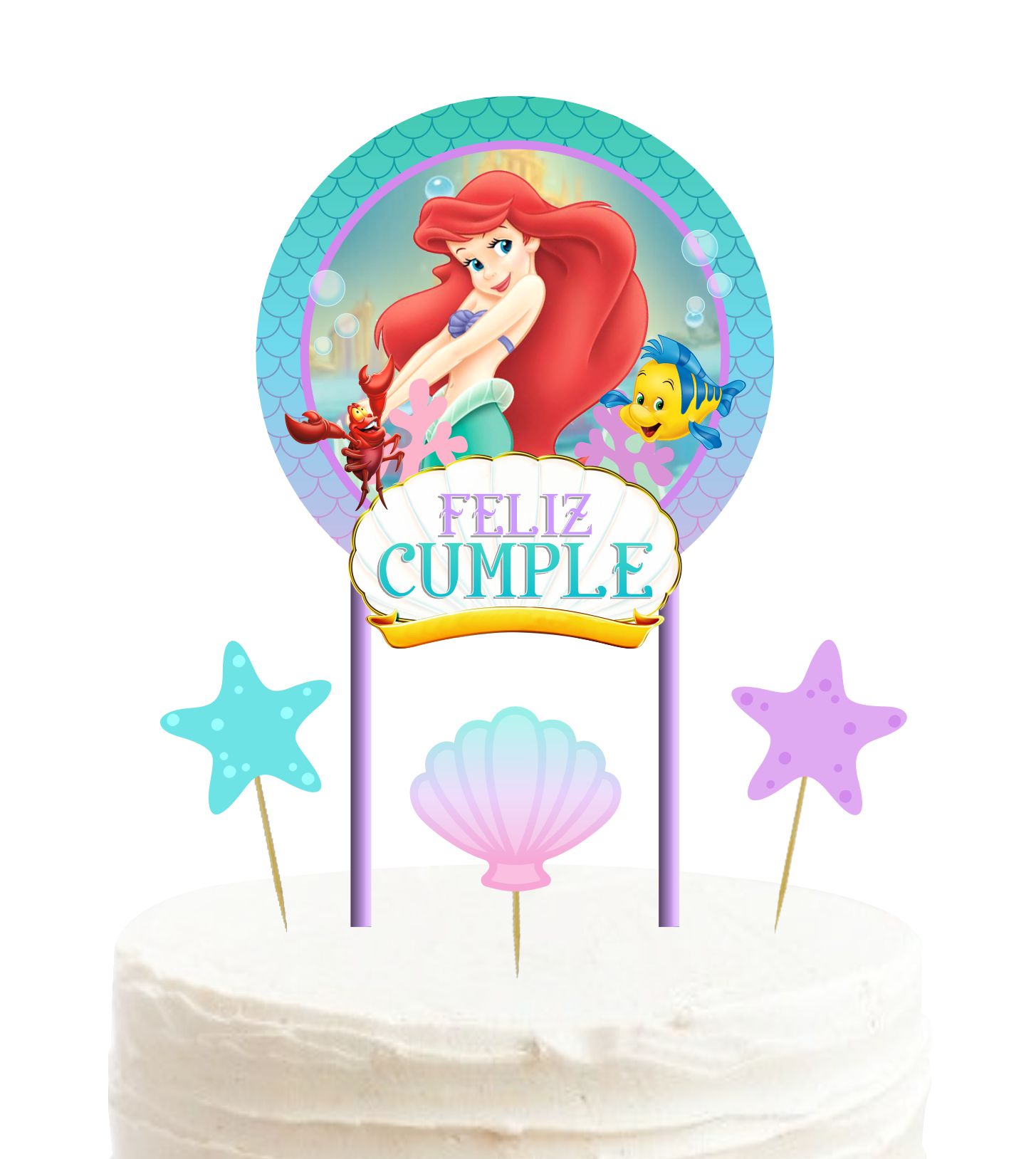 Topper XL La Sirenita Ariel | Taller Creativo