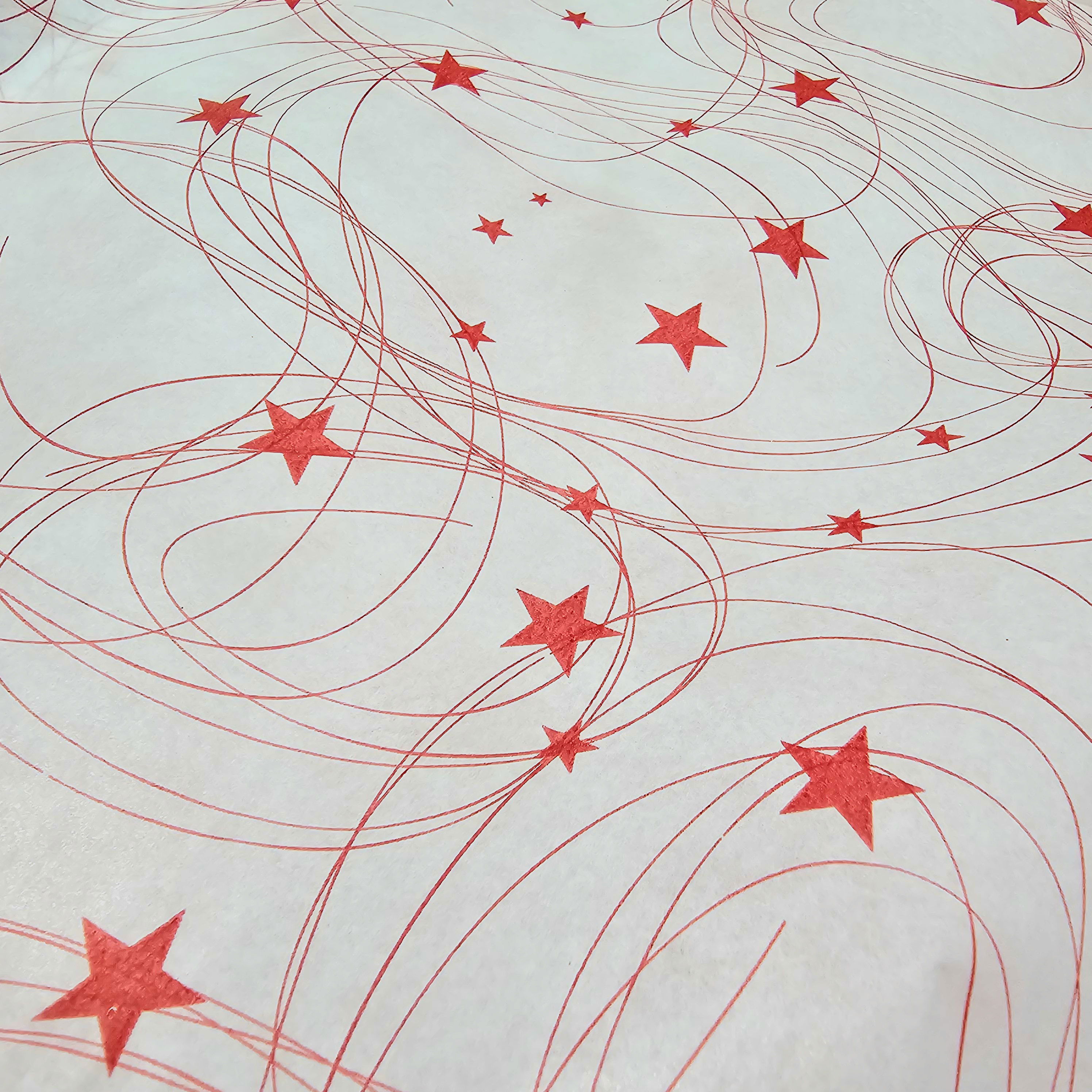 Papel de Seda Estrellas y Circulos Rojo x5 | Taller Creativo