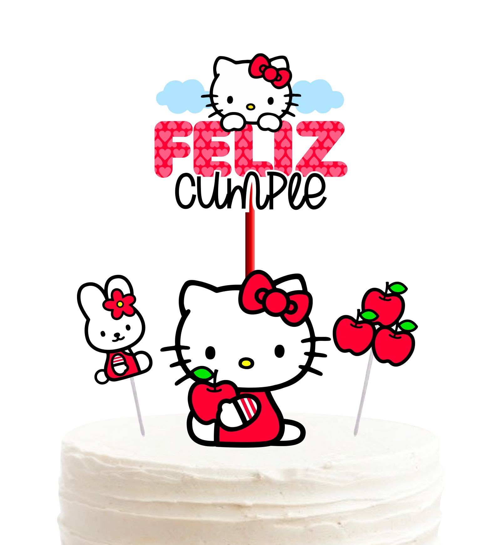 Cake Topper Hello Kitty Rojo | Taller Creativo