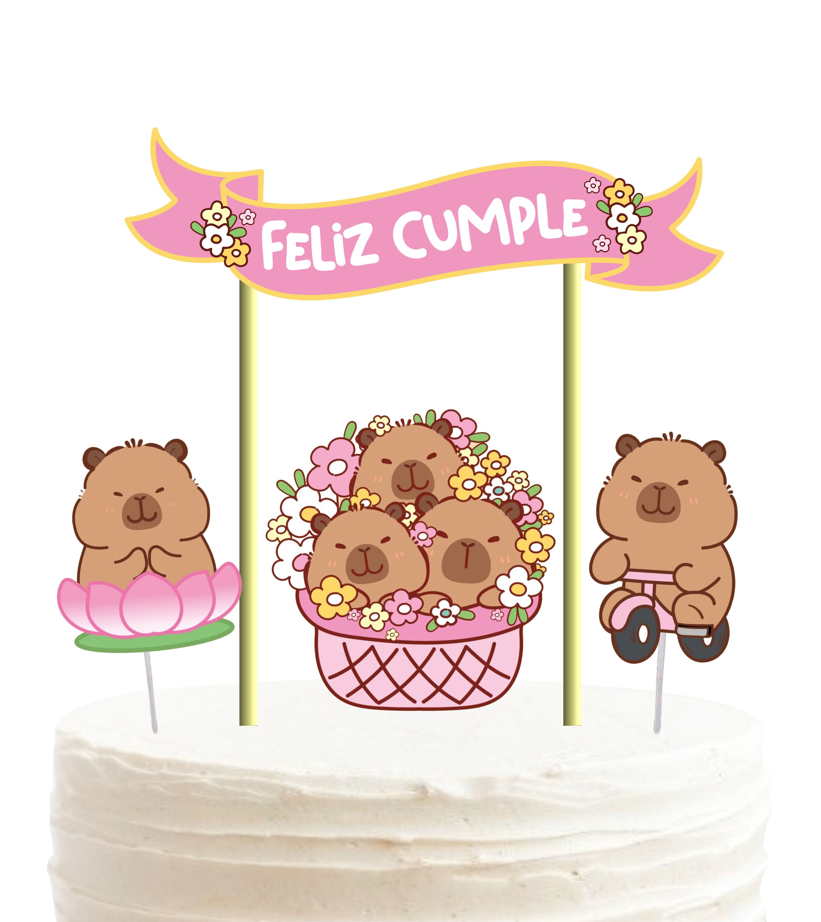 Cake Topper Capibara Kawaii | Taller Creativo