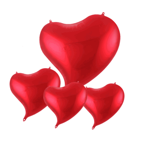 Globo Corazón con Cola Rojo 50cm | Taller Creativo