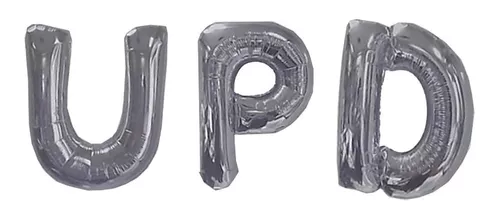 Set Globo Letras UPD Plata 16" 40cm | Taller Creativo