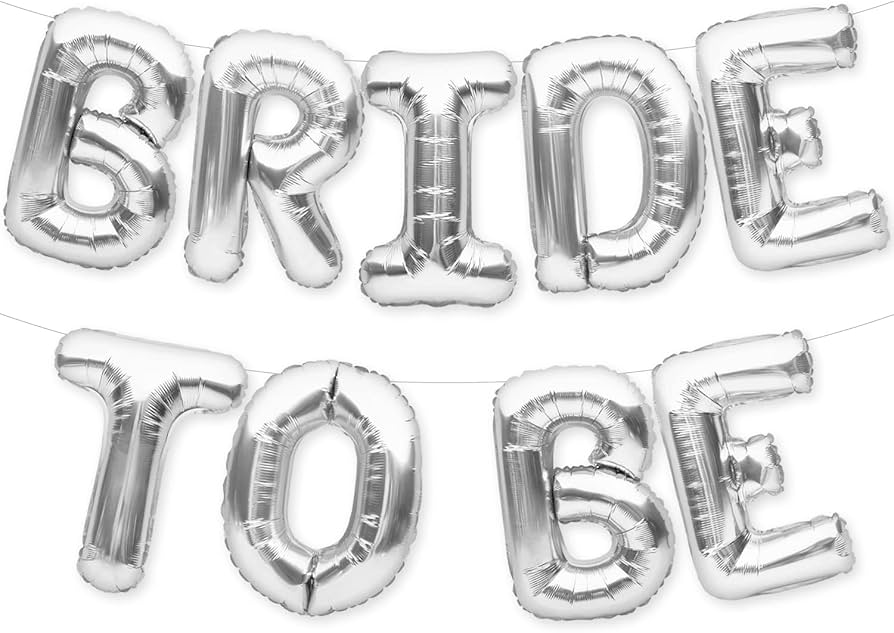 Set Globo Letras Imprenta BRIDE TO BE Plata | Taller Creativo