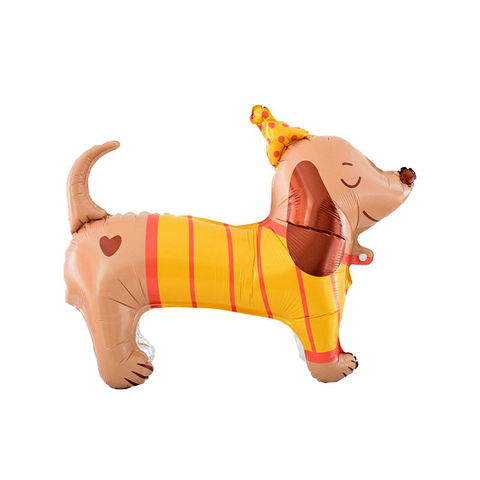 Globo Perro con Bonete 3D Salchicha 80cm | Taller Creativo