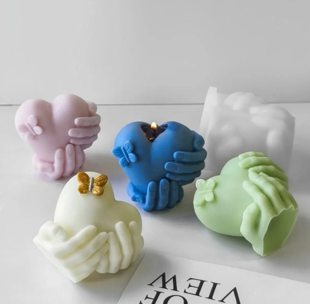 Molde de silicona vela manos corazón 5g7 Velas, Cemento, Resina y Yeso ...