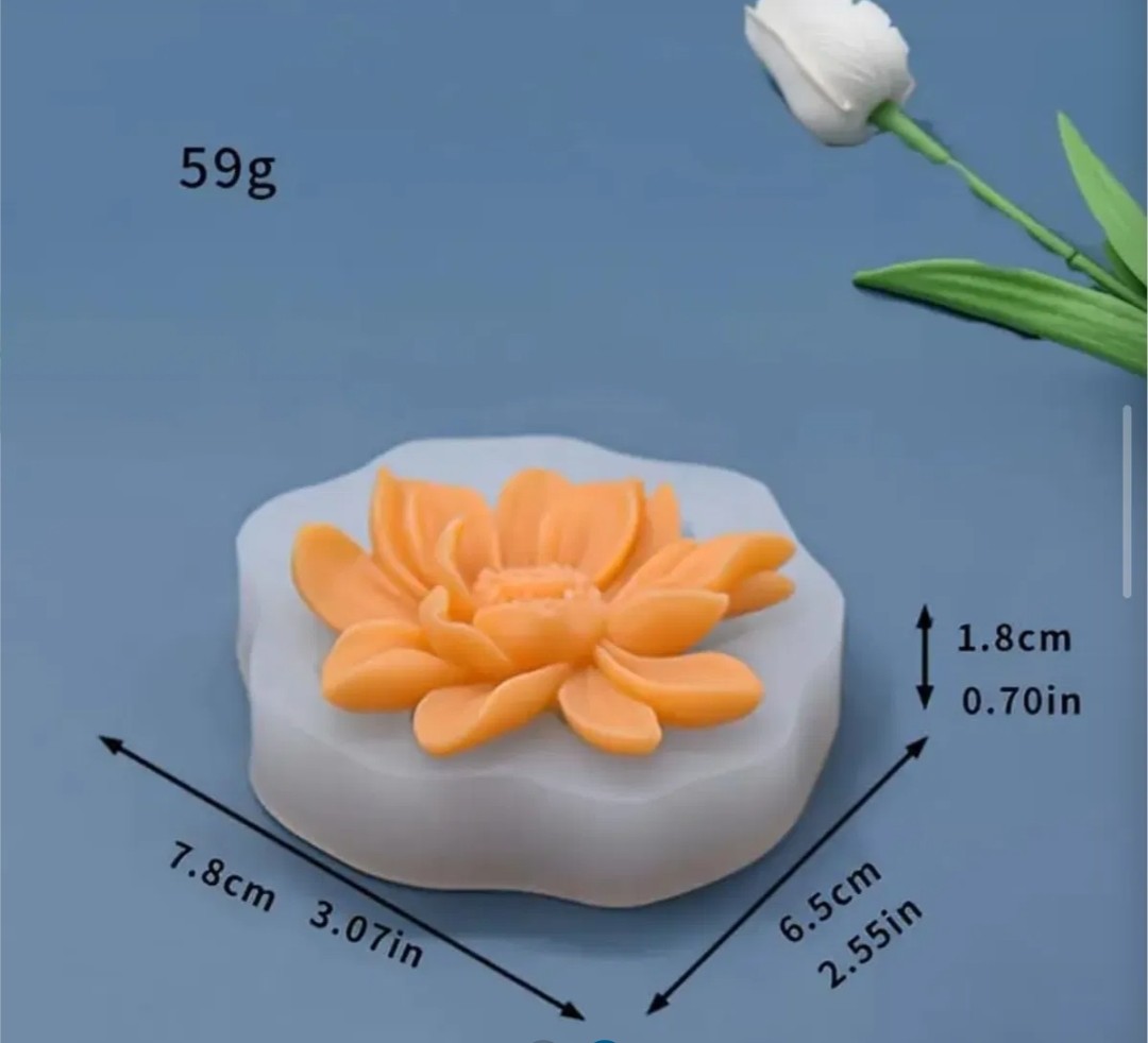 Molde de silicona flor 5L12– Cemento, Resina, Yeso y Velas | Ritual de Arte
