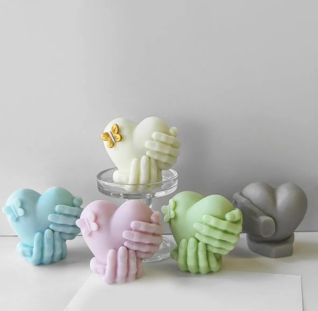 Molde de silicona vela manos corazón 5g7 Velas, Cemento, Resina y Yeso ...