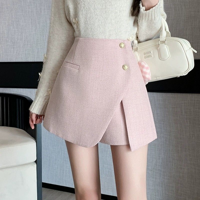 Short Pollera Tweed Rosa Perla | Xydung Store