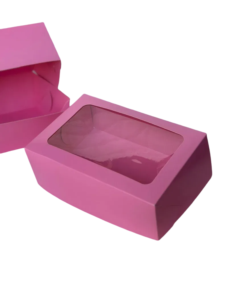 Caja Con Visor 21x14x7 5 Rosa X 10u Papelera Luz Donde La Calidad Y