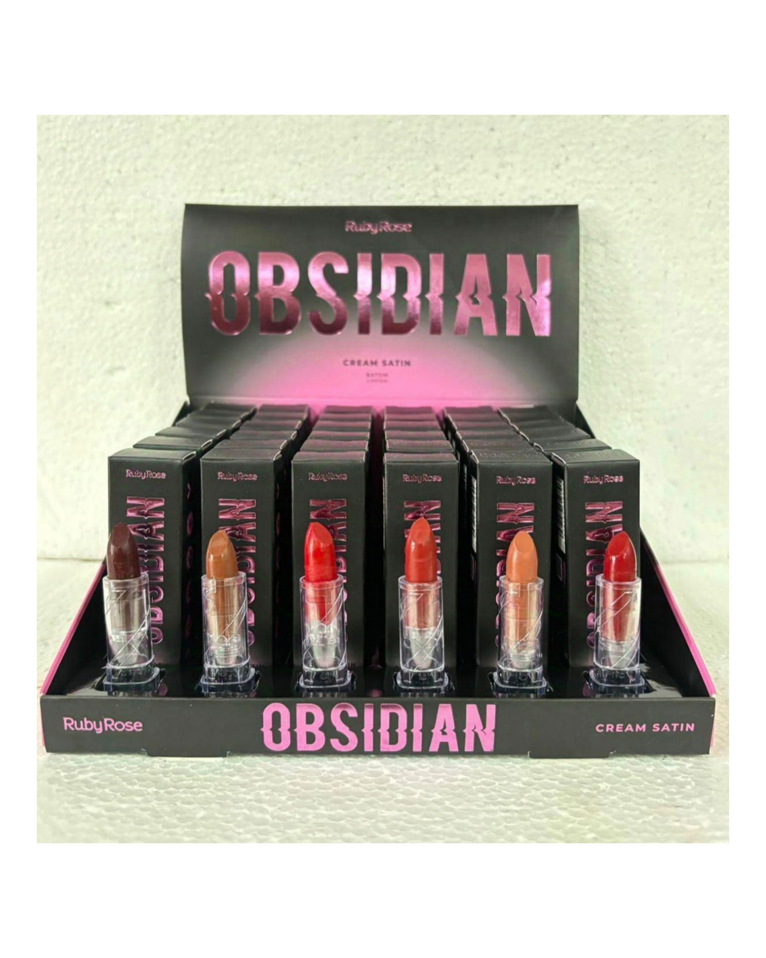 Labial Obsidian Cream Satin en Barra Ruby Rose | Chingubeautykawaii