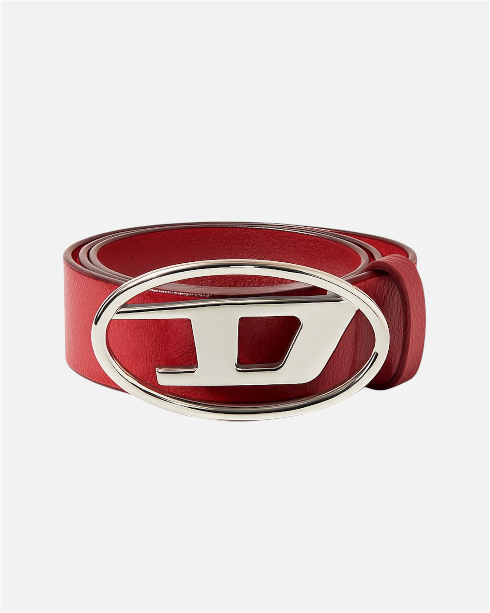 Cinto 'diesel' rojo hebilla plateada | Cotize