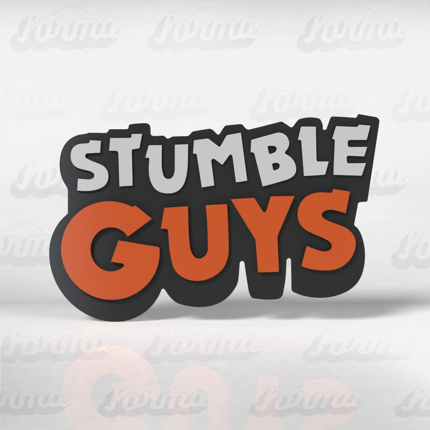 Cake Topper Lateral Stumble Guys Logo 12 cm | Forma Cortantes 3D