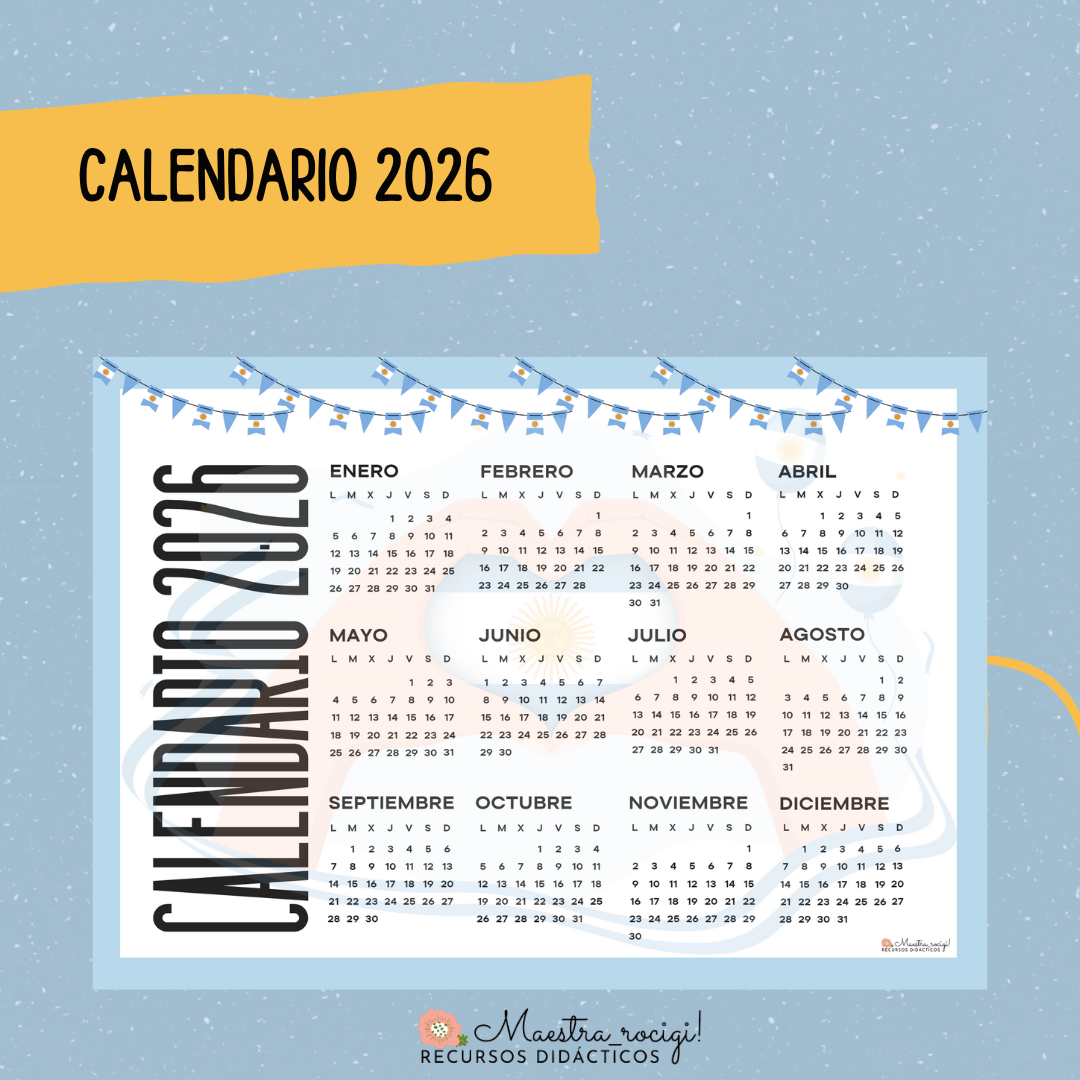 Calendario 2026 "Mi Argentina" (pdf) | Maestra Rocigi