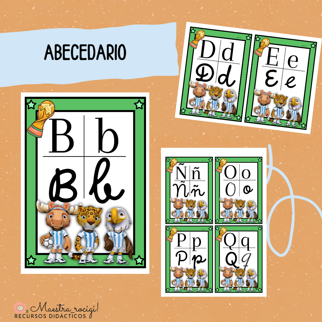 Abecedario 4 tipos de letras Mundial (sin dibujo de referencia) (pdf ...