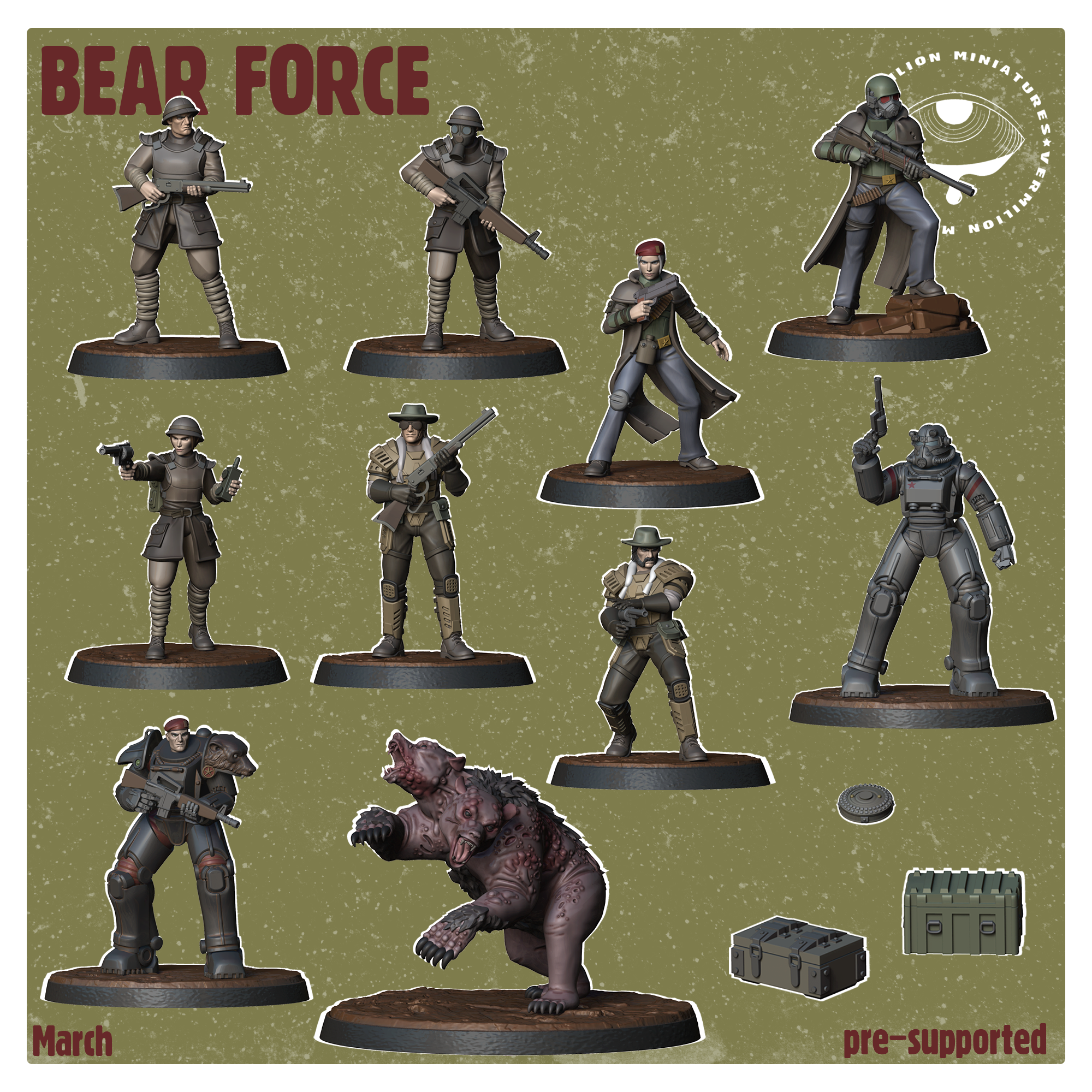 Bear Force - Fallout - Vermilion Miniatures | Octarino Miniature Studio