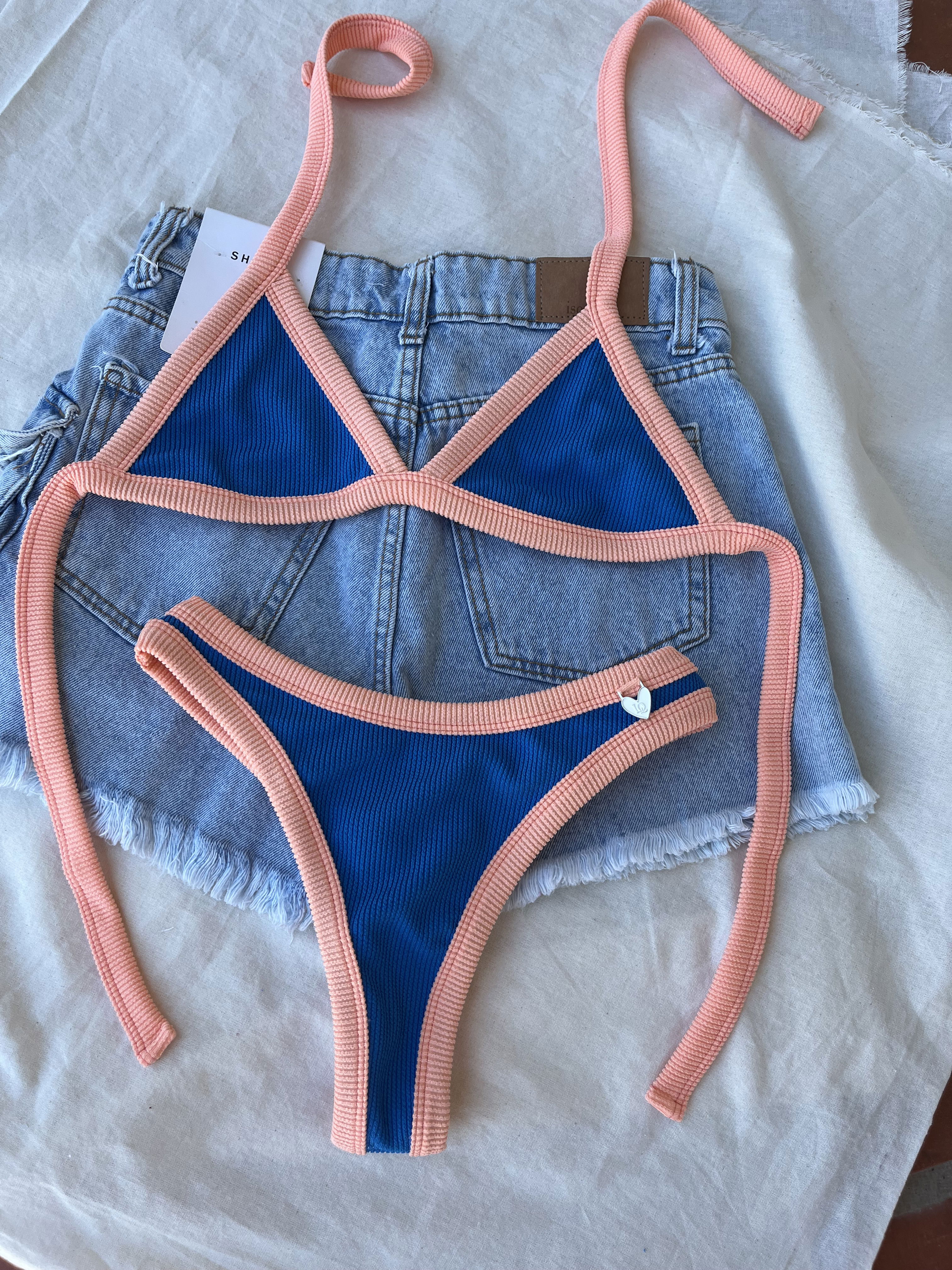 LAOS TEXTURA AZUL-PEACH NECTAR | LQMAYORISTA