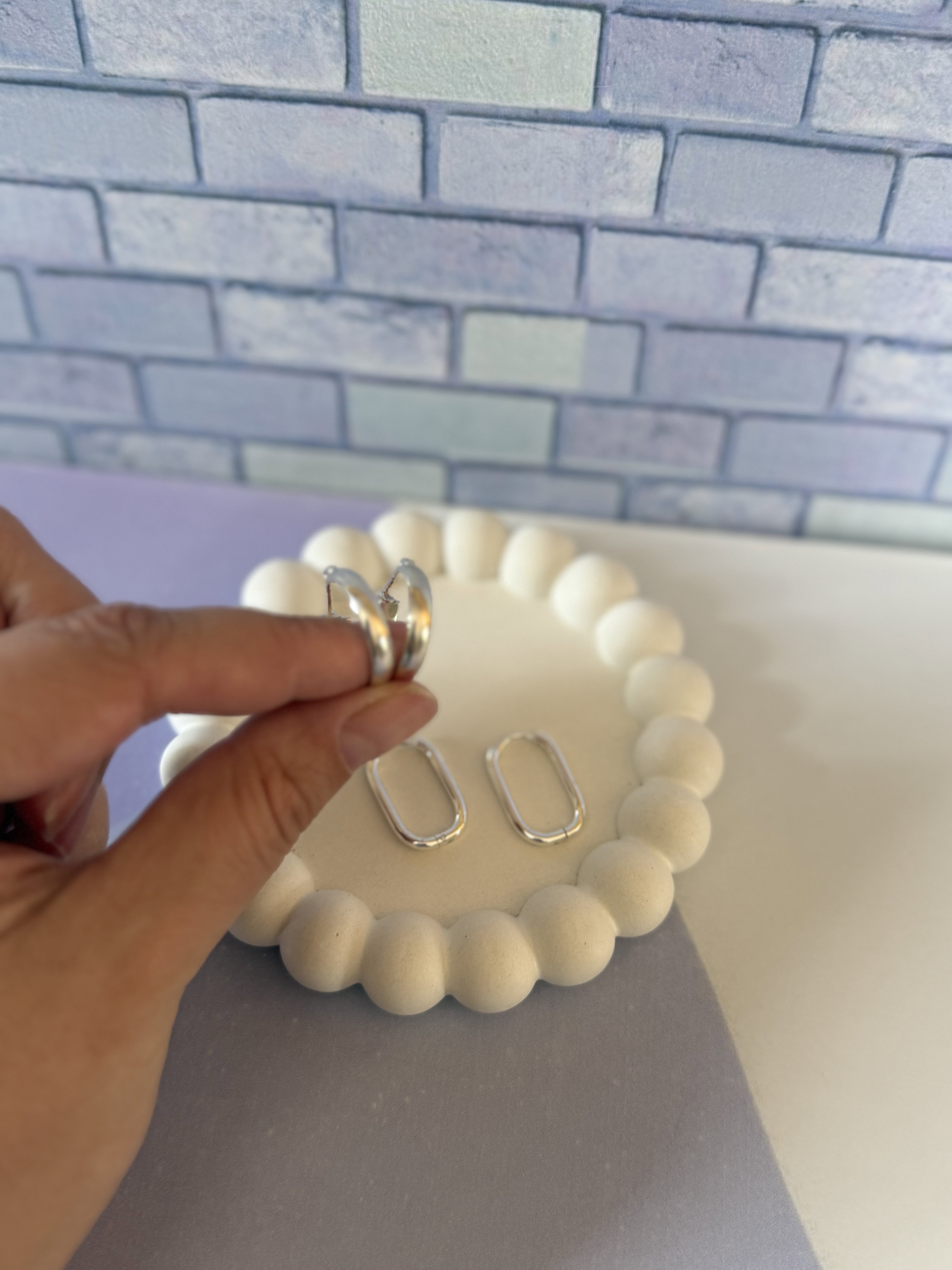 Aros acero blanco | Belu bijouterie
