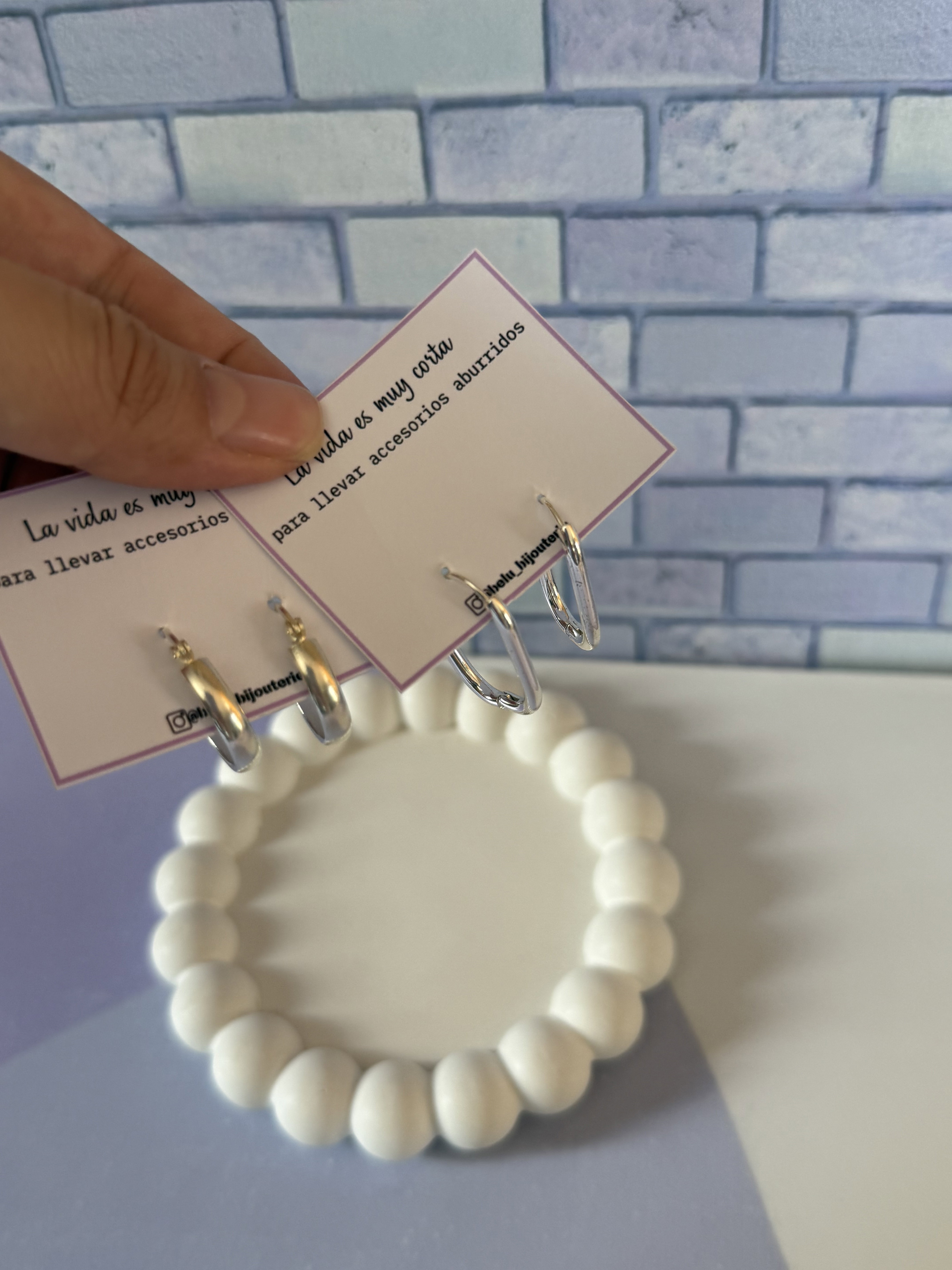 Aros acero blanco | Belu bijouterie