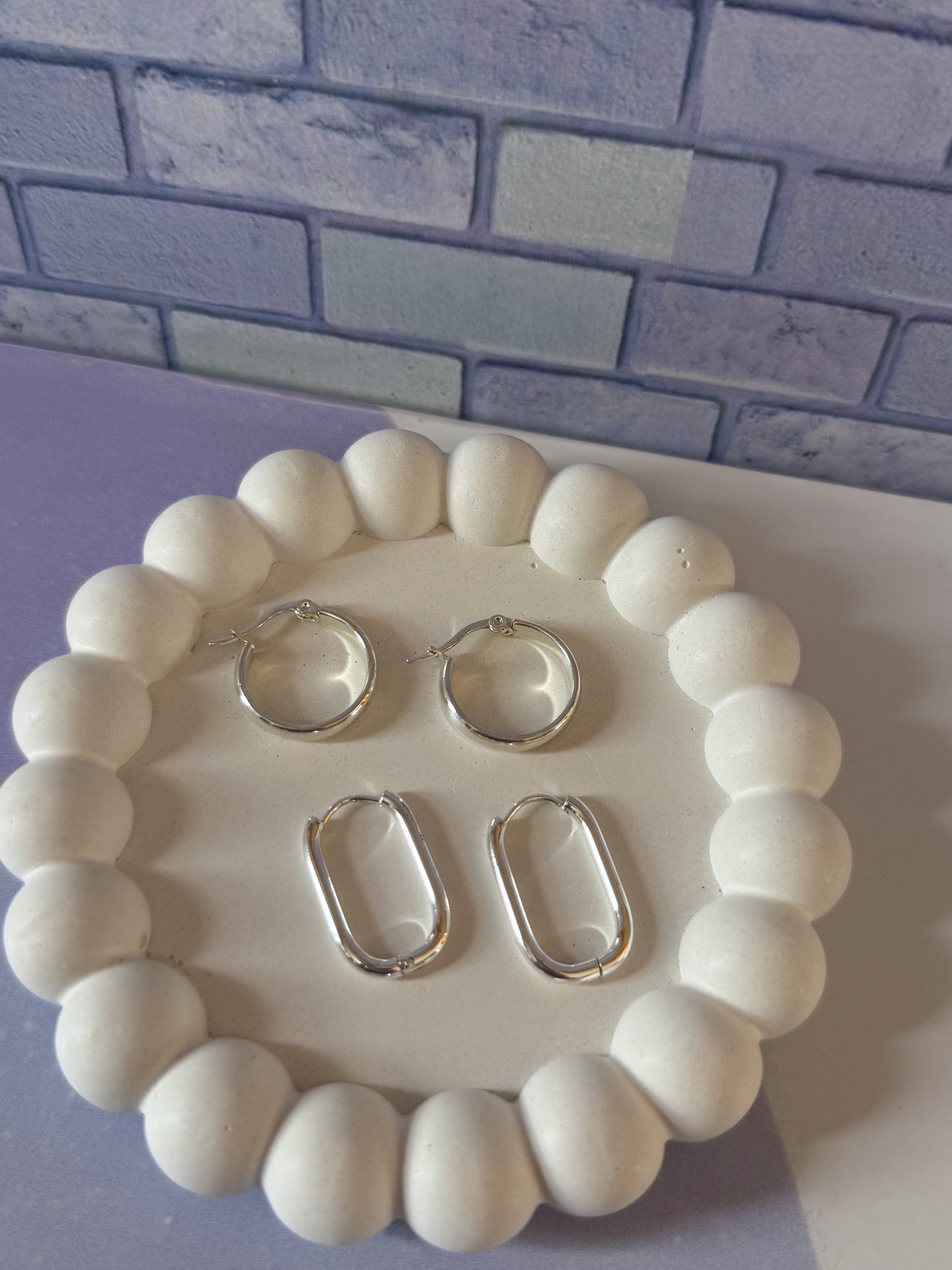 Aros acero blanco | Belu bijouterie