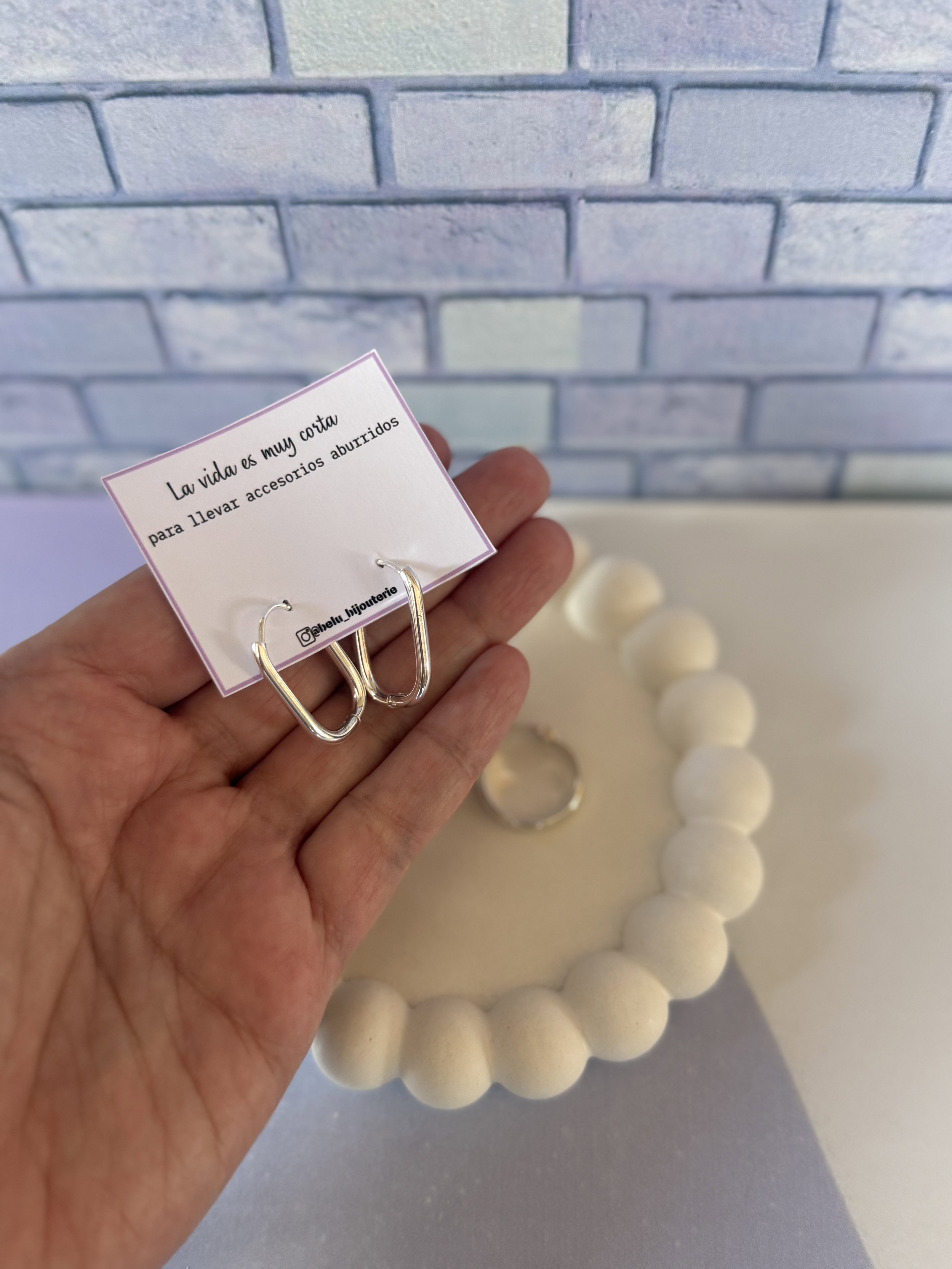 Aros acero blanco | Belu bijouterie