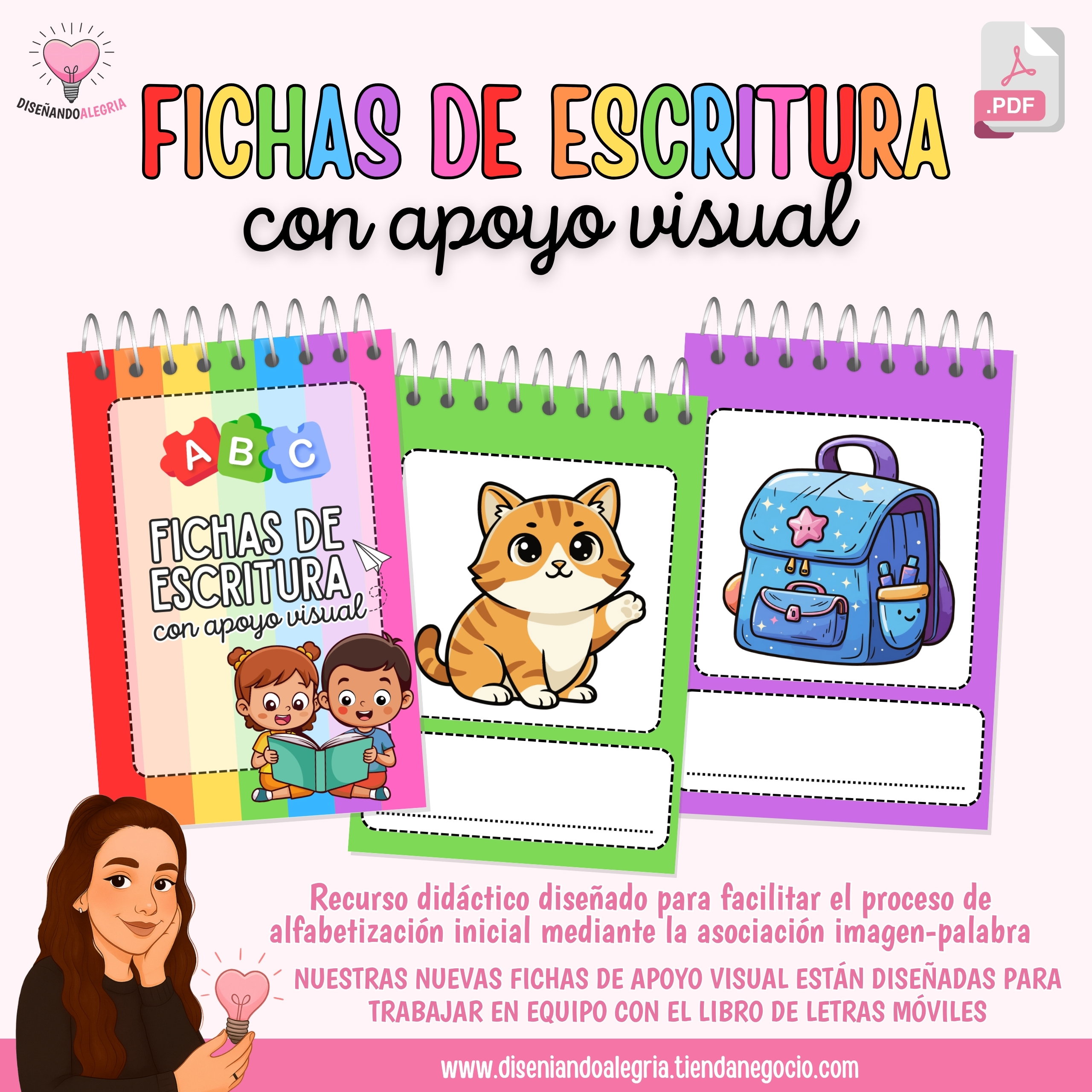 FICHAS DE ESCRITURA CON APOYO VISUAL | DISEÑANDO ALEGRIA