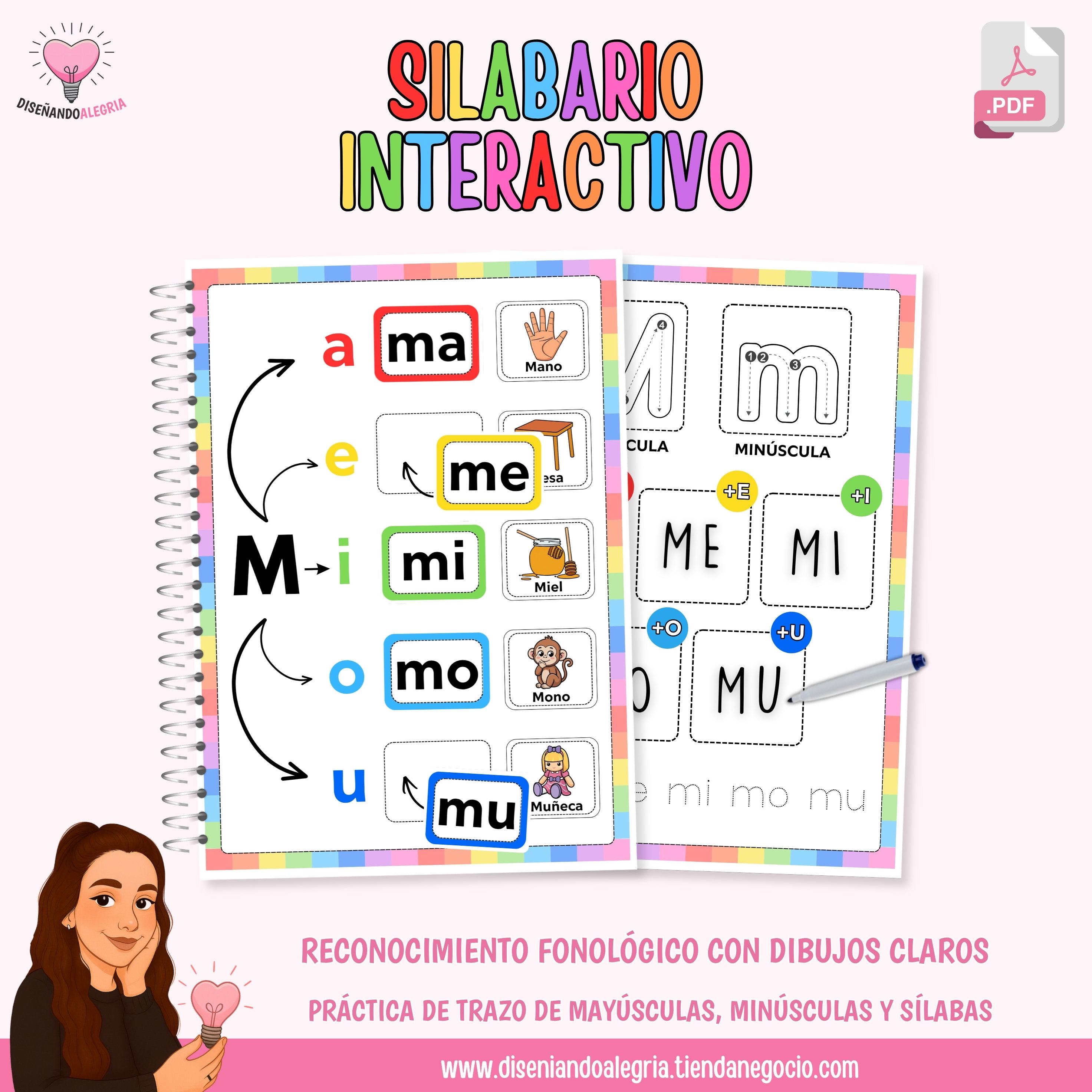 LIBRO INTERACTIVO SILABAS SIMPLES A4/A5 | DISEÑANDO ALEGRIA