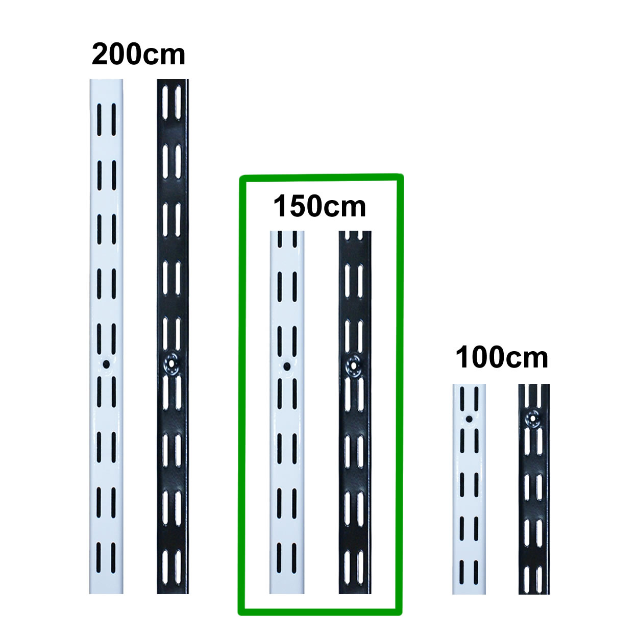 Riel Doble Ranura 150cm Rapi Estant para Ménsula Doble Anclaje | HogarMax