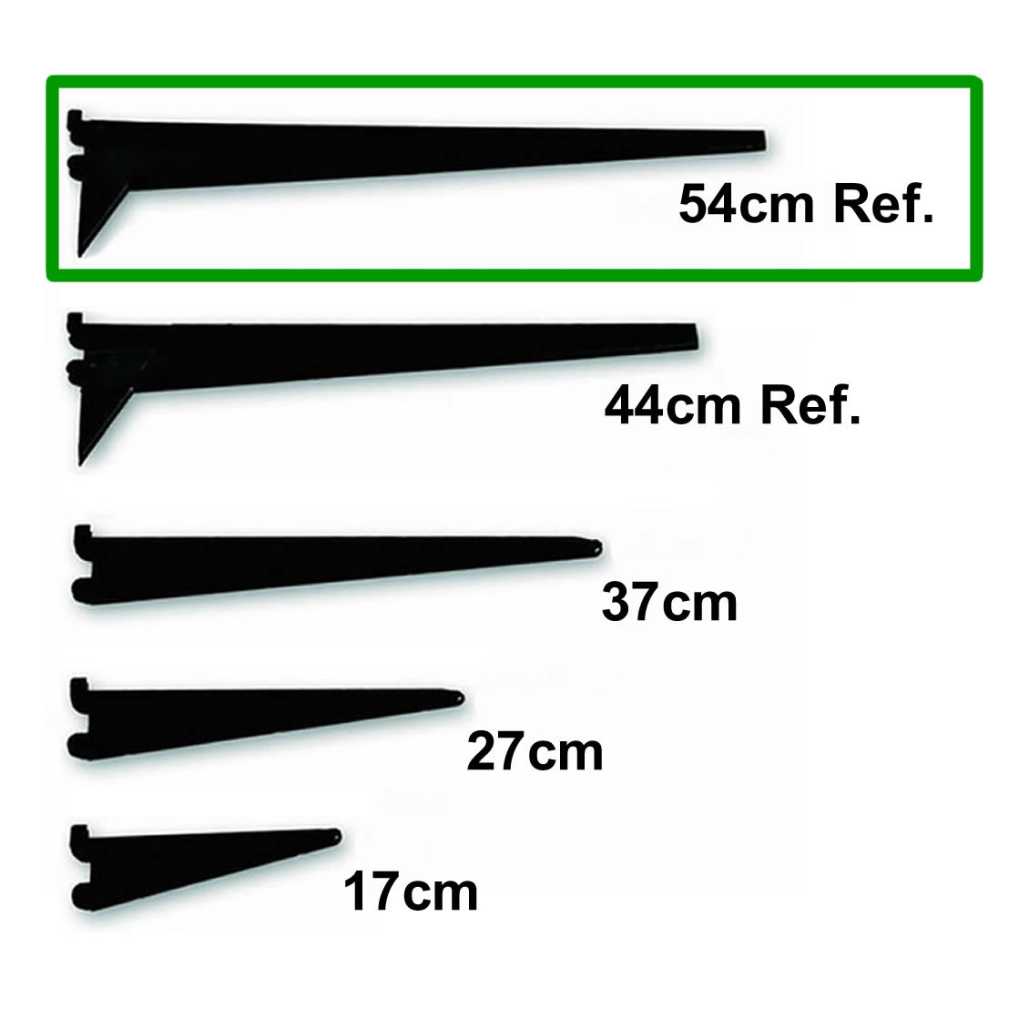 Ménsula 54cm Reforzada Doble Anclaje Rapi Estant para Riel Doble Ranura ...