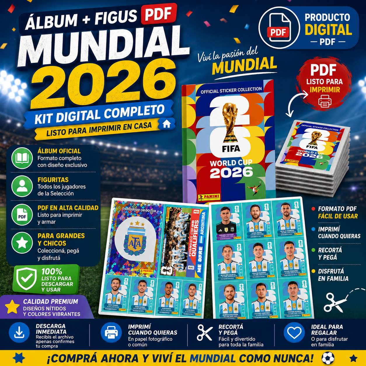 KIT DIGITAL FIGURITAS (9 SELECCIONES NO COMPLETO) + ÁLBUM MUNDIAL 2026 ...