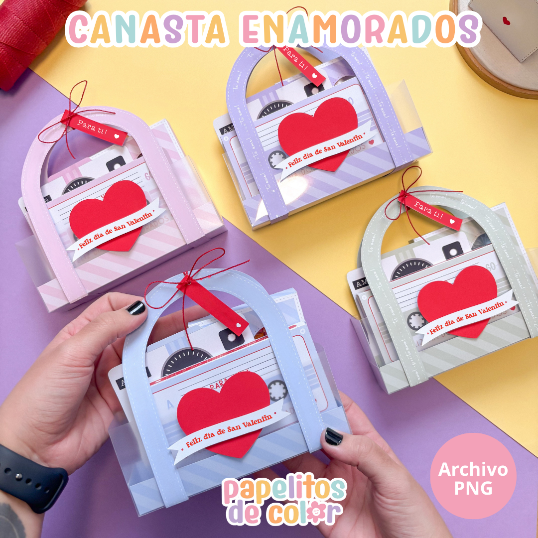 💝 Canasta Enamorados 💝 | Papelitos de color