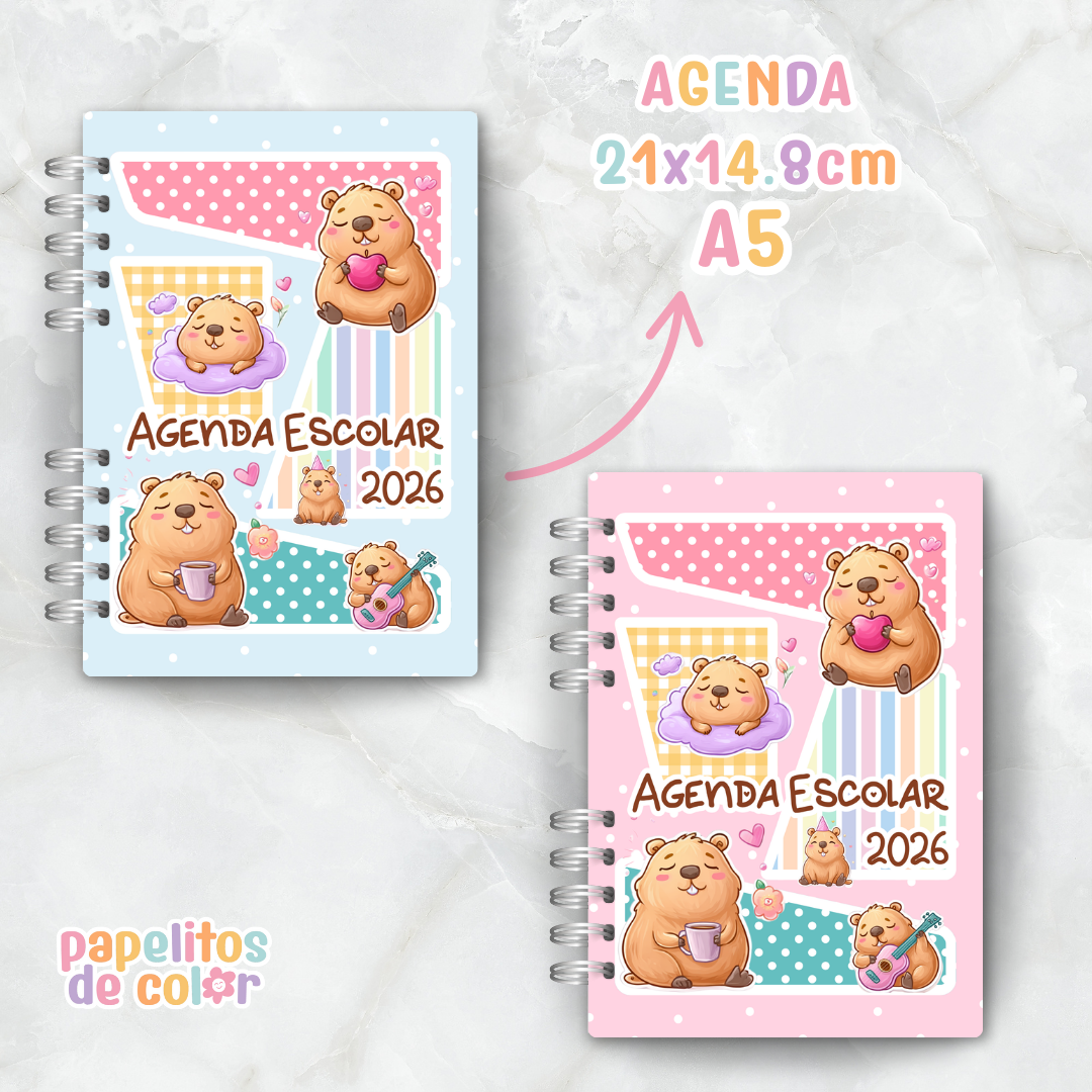 🦫 Combo Capibara Escolar🎒 | Papelitos de color