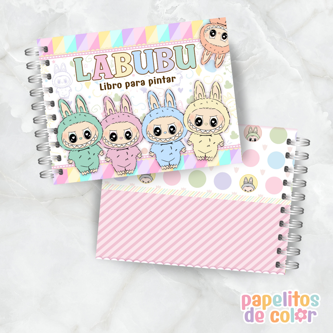 🎨 Libro para Pintar Labubus | Papelitos de color