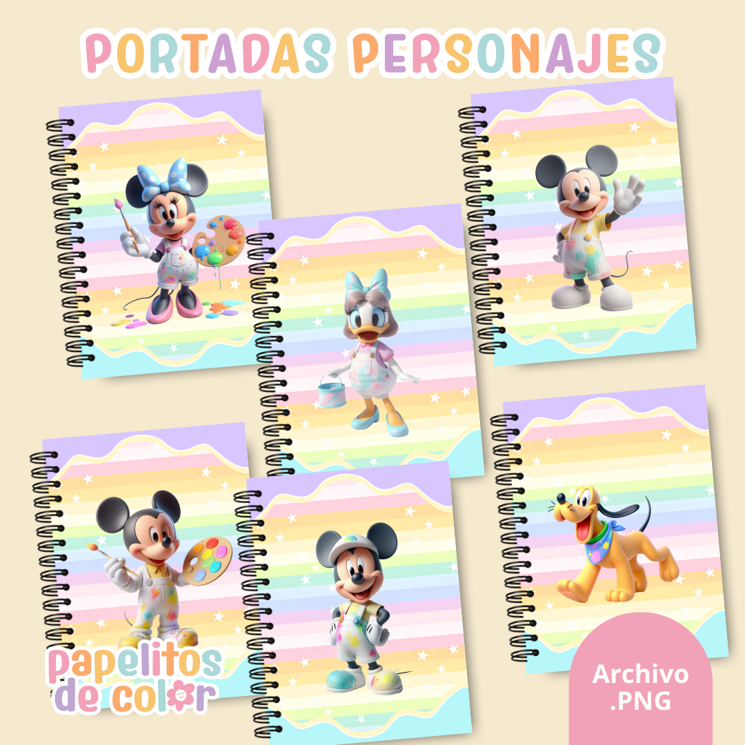 📚 Combo Portadas Personajes – Vol. 12 💖🎨 | Papelitos de color