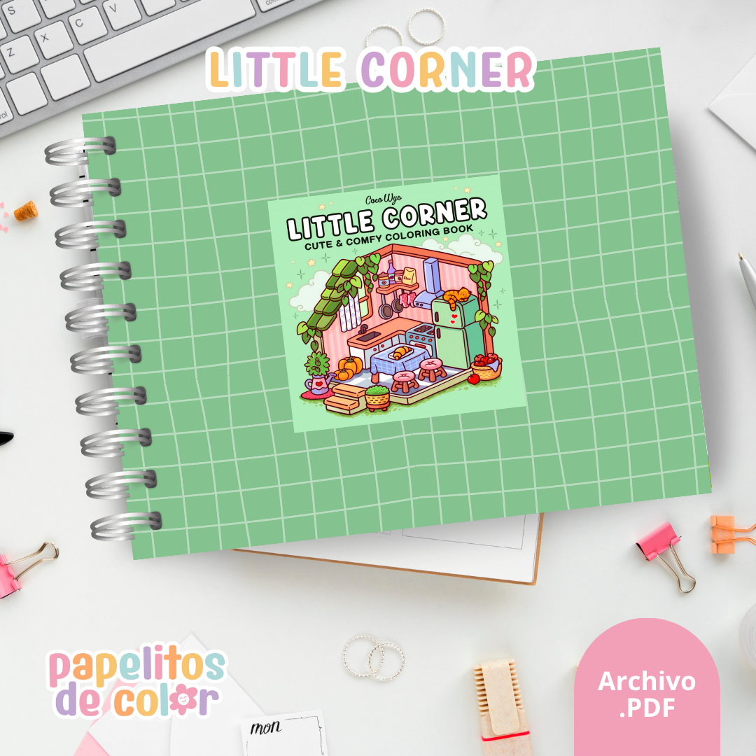 🎨💖Libro para pintar Little Corner 🏡 | Papelitos de color