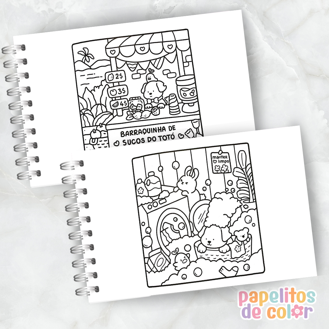 🧸 Libro para Pintar Criaturas Fofinhas 🎨💖 | Papelitos de color