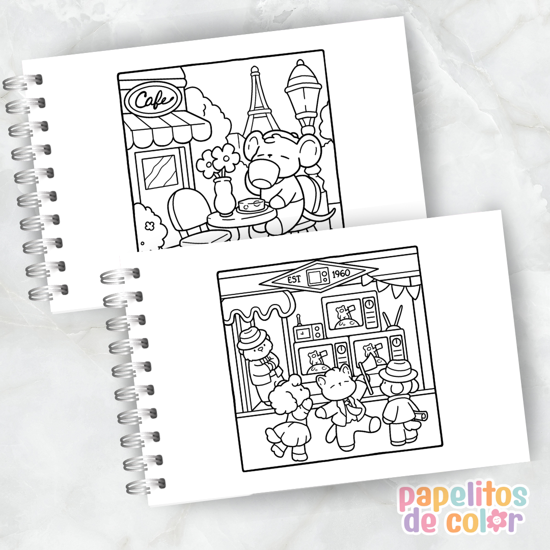 🤎🎨Libro para pintar Cozy Eras 🕰️🕯️ | Papelitos de color