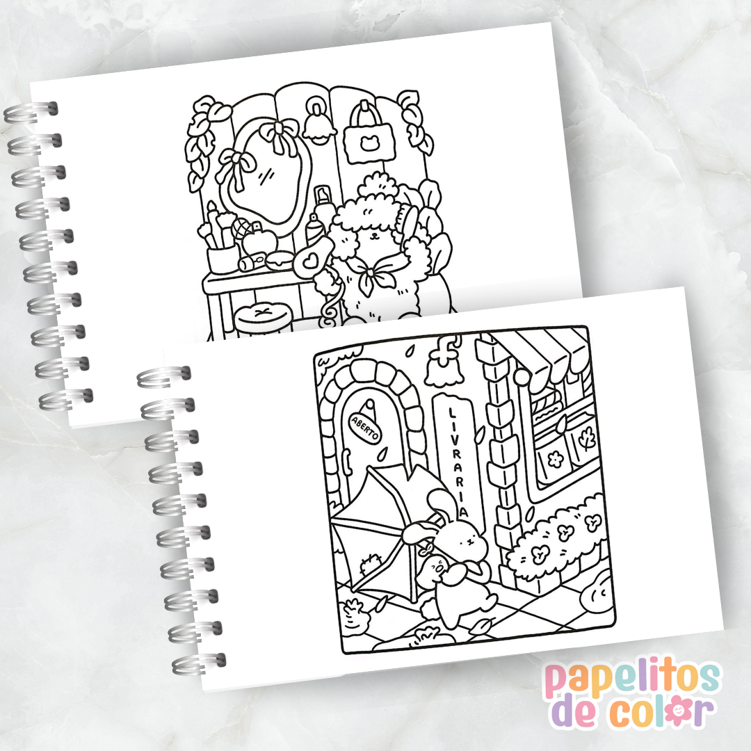 🧸 Libro para Pintar Criaturas Fofinhas 🎨💖 | Papelitos de color