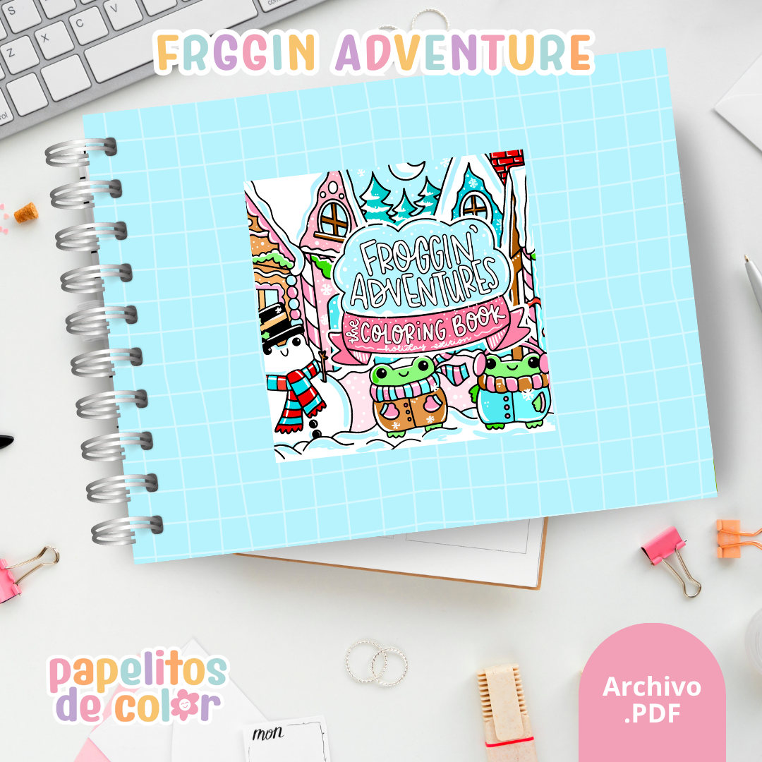 🐸 Libro para Pintar Froggin Adventure 🎨🌿 | Papelitos de color